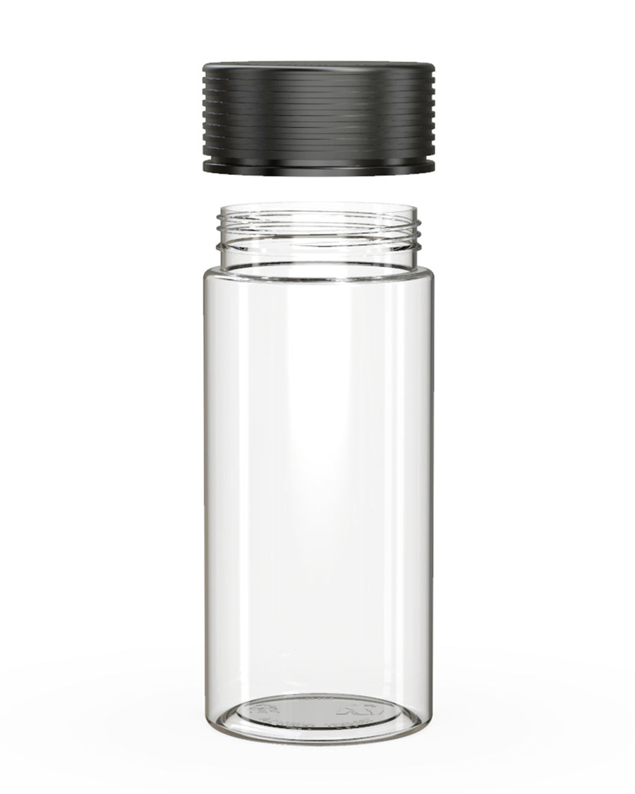 Chubby Gorilla 8oz Clear Plastic Spiral Jars with Black Cap