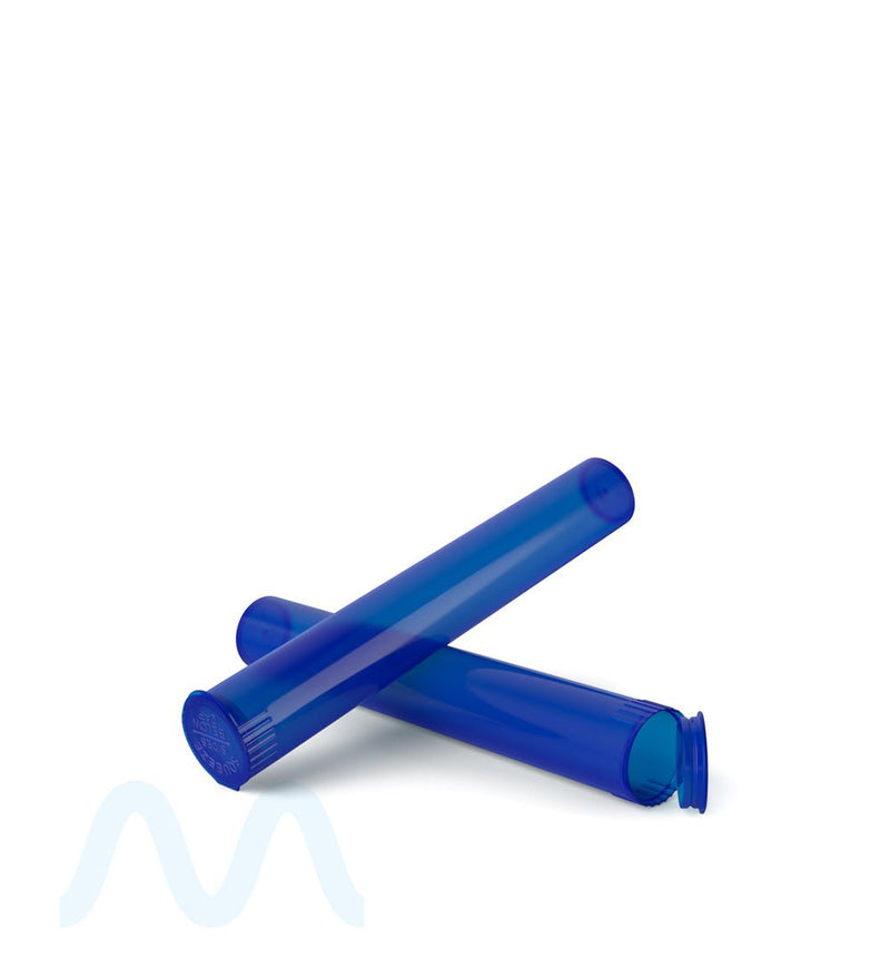 116mm Child Proof Translucent Blue Plastic Pre-Roll Tubes