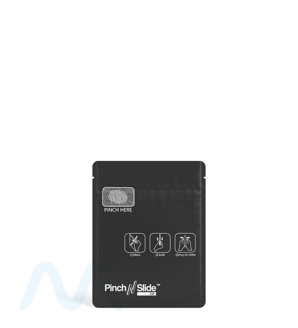 1g Child Proof & TE Pinch N Slide 3.0 Matte Black Mylar Bags