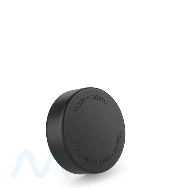 Push-Turn Smooth Matte Black PCR Child Proof 50mm Caps