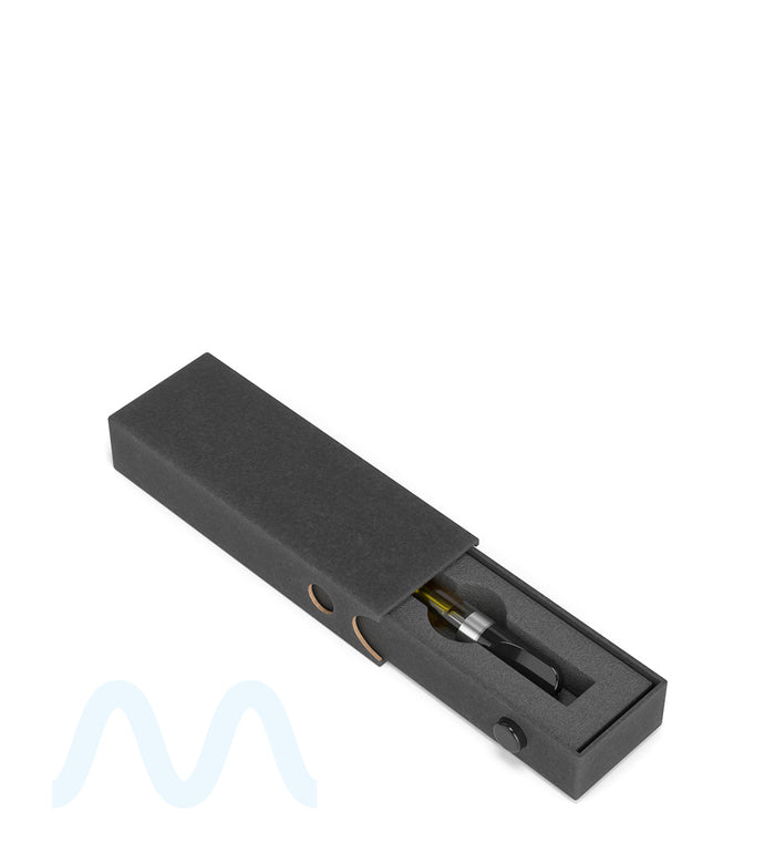 Slim CR Black Vape Cartridge Box w/ Button & Foam Insert