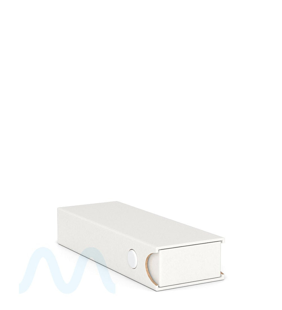 Slim CR White Vape Cartridge Box w/ Button & Foam Insert