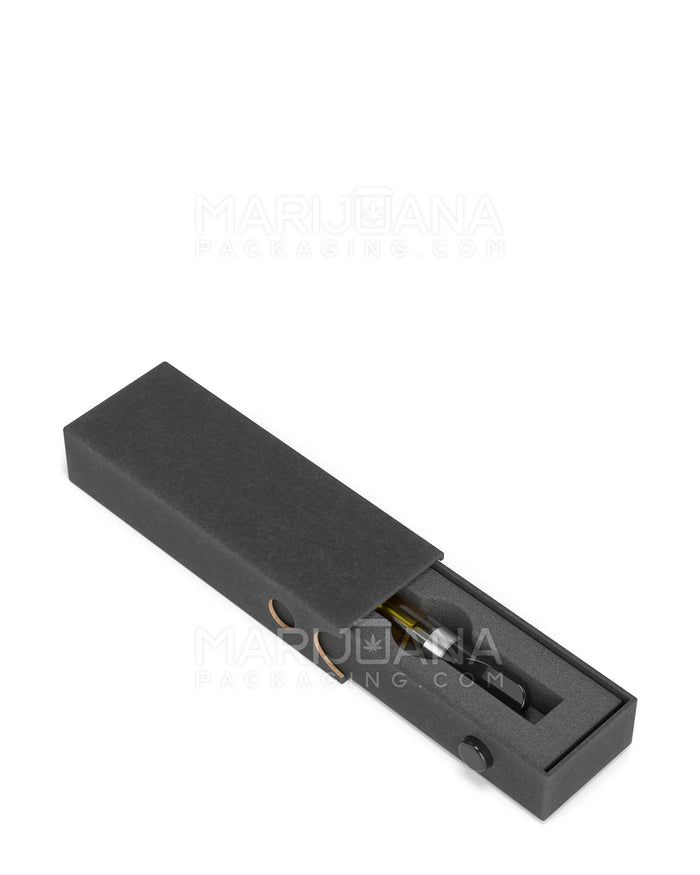 Slim CR Black Vape Cartridge Box w/ Button & Foam Insert